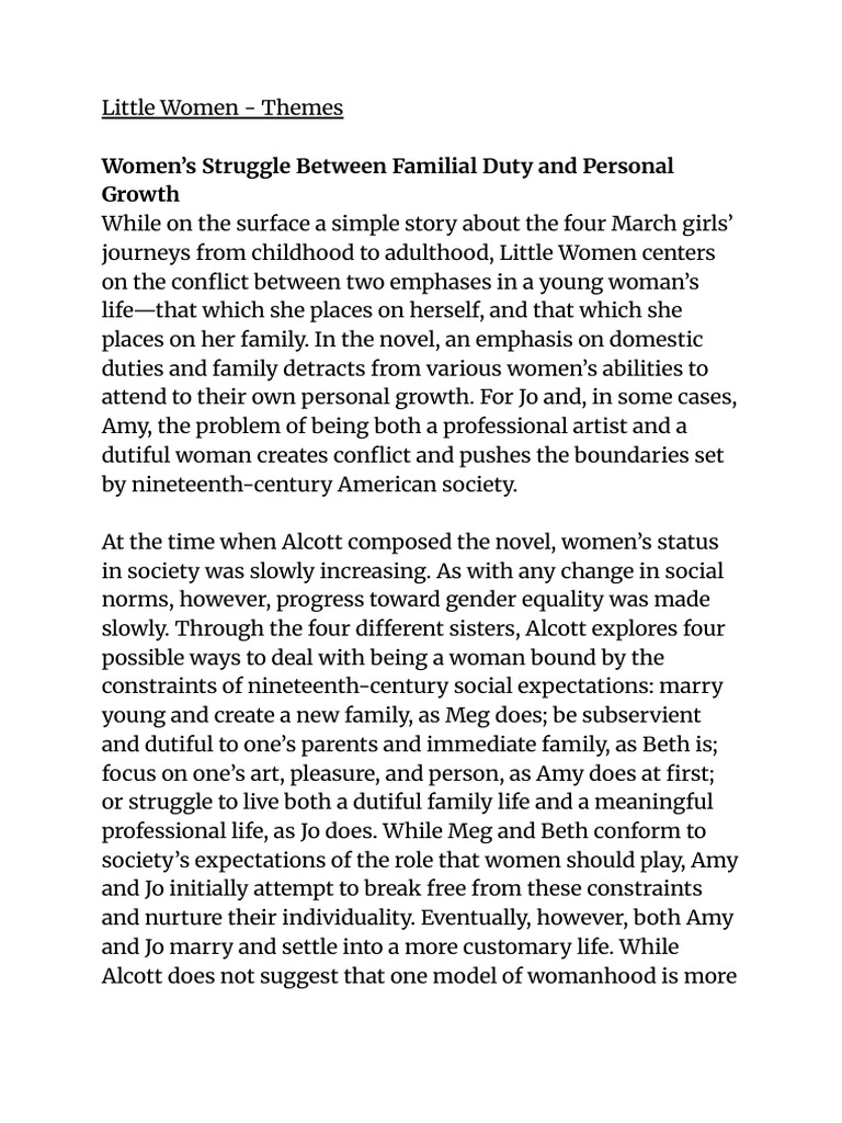 Themes in Little Women by Alcott | PDF | Little Women | Gender