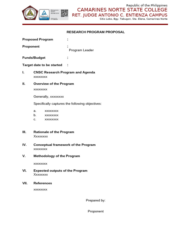 Program Proposal Template | PDF