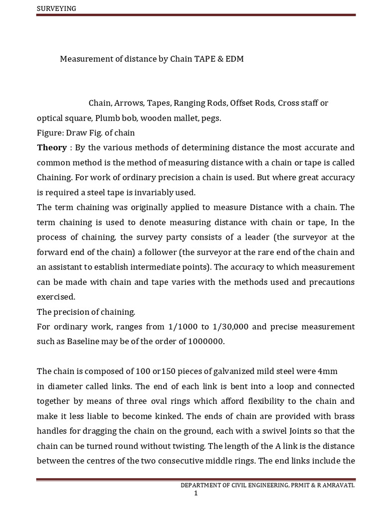 (8 Practicals) Surveying Lab Manual Edited by PAK SDM NWC FINAL | PDF ...