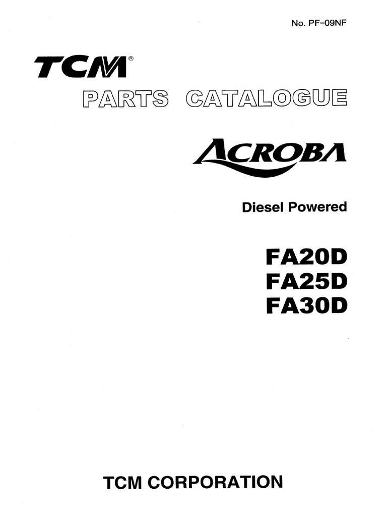 TCM Forklift Acroba FA20D / FA30D Part Manual | PDF