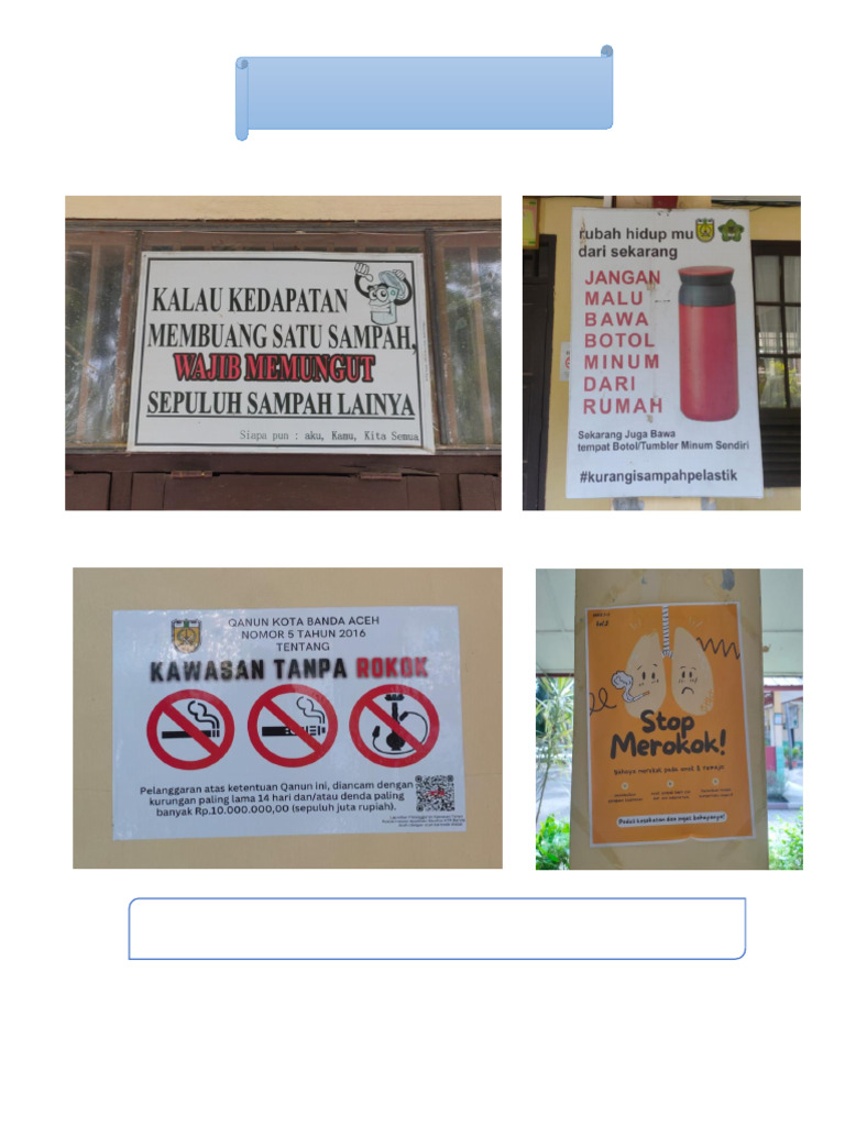 Slogan dan Poster Lingkungan SMPN 1 Banda Aceh | PDF