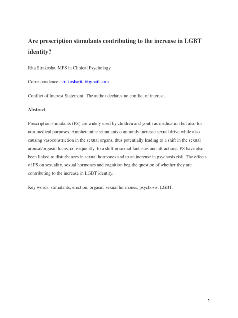 Impact of Prescription Stimulants on LGBT Identity | PDF | Stimulant