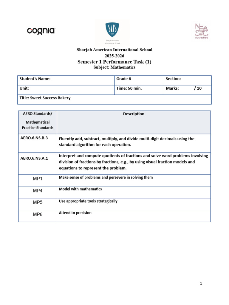 Sweet Success Bakery PT | PDF