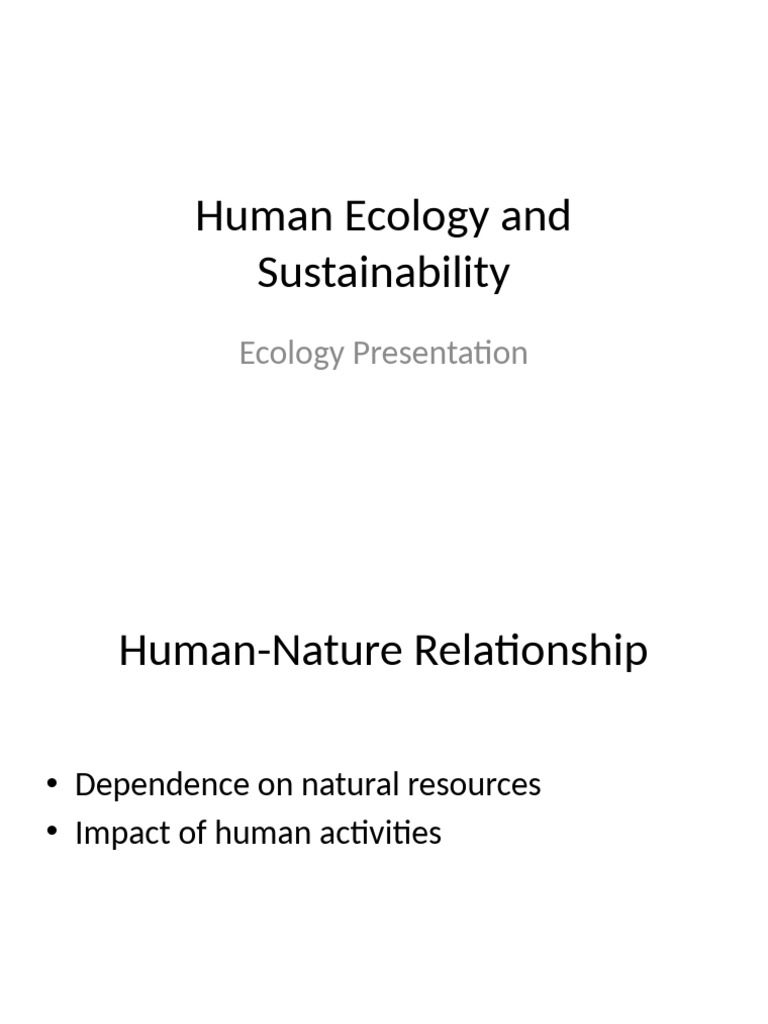 Human Ecology and Sustainability | PDF