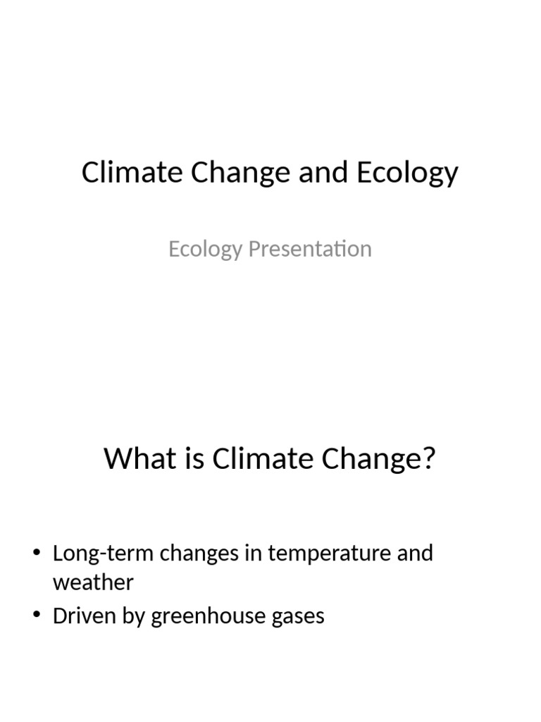 Climate Change and Ecology | PDF