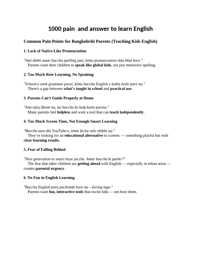 1000 Pain and Answer To Learn English | PDF | English Language ...