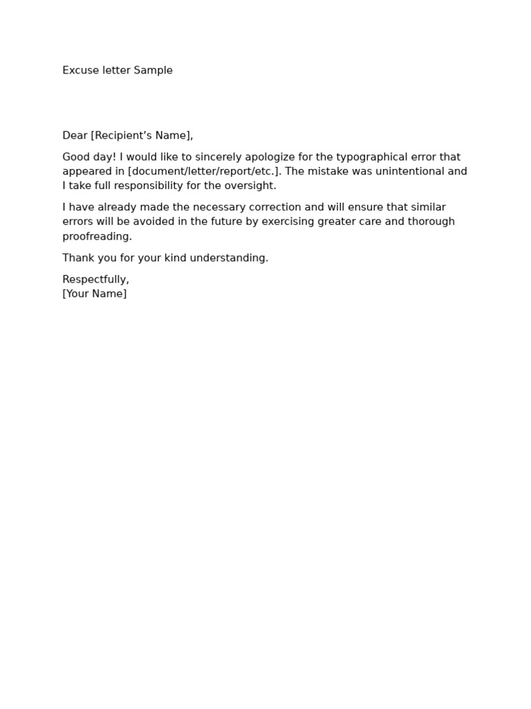 Sample Excuse Letter in Tagalog | PDF