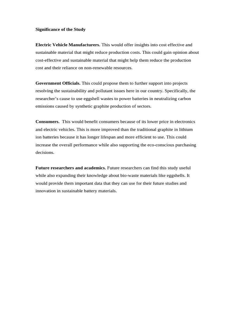 Significance of The Study | PDF