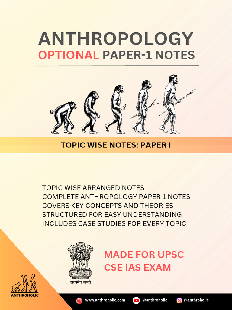 Anthropology Paper 1 Study Notes | PDF | Anthropology | Franz Boas