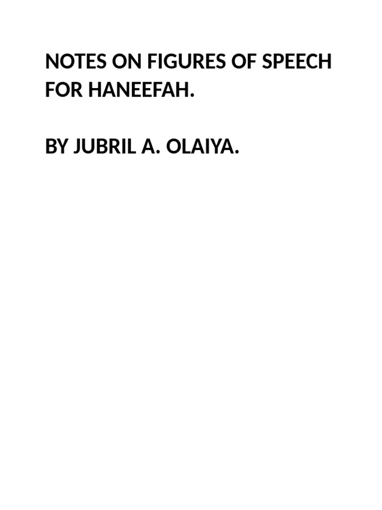 Notes On Figures of Speech | PDF