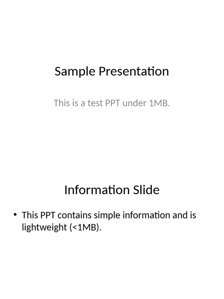 Sample Presentation | PDF