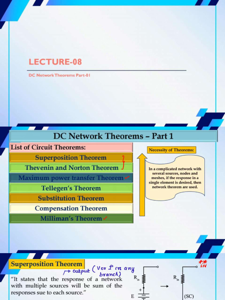 Lecture-08 - DC Network Theorems Part-01 | PDF