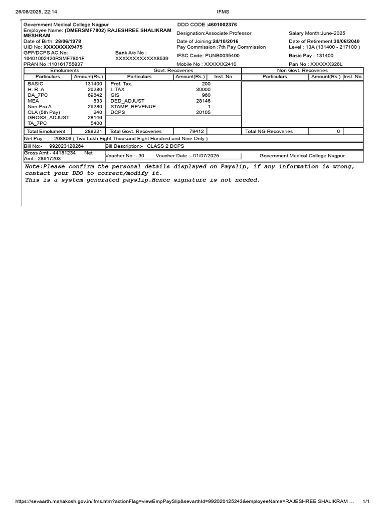 Payslip June 25 | PDF | Payments | Employment Compensation