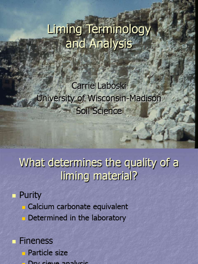 Liming Material Quality Analysis Guide | PDF | Natural Materials | Soil