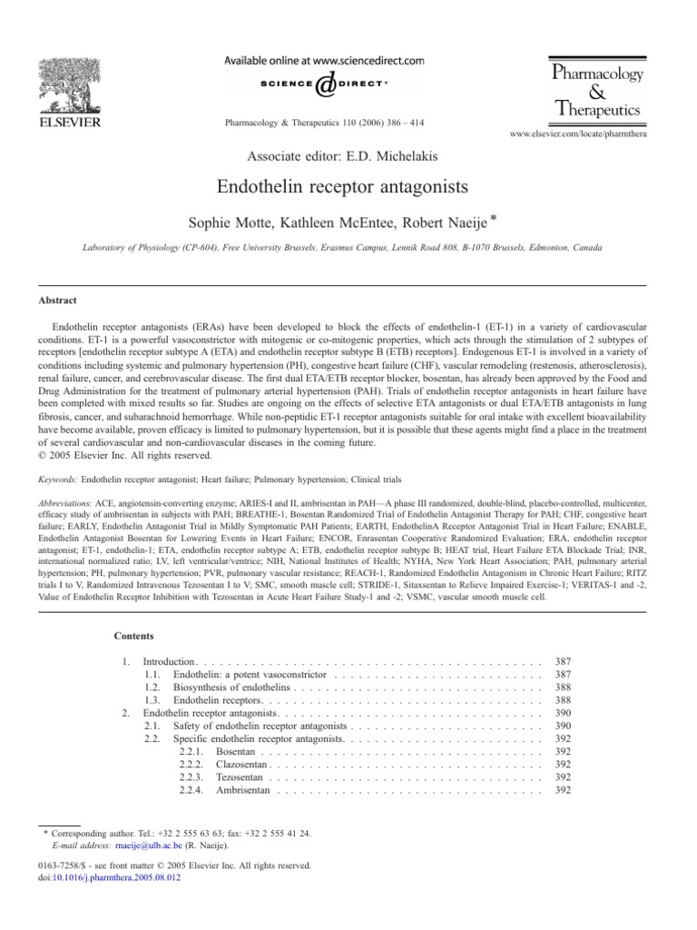 Endothelin Receptor Antagonists E.vilax3 | PDF | Cell Signaling | Cell ...