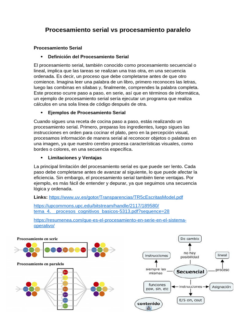 Comparativa: Procesamiento Serial y Paralelo | PDF | Procesador Multi ...