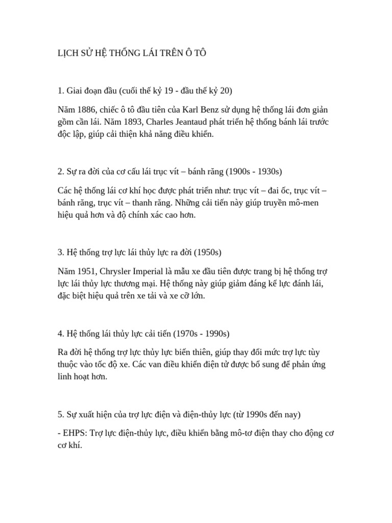 Lich Su He Thong Lai Oto | PDF