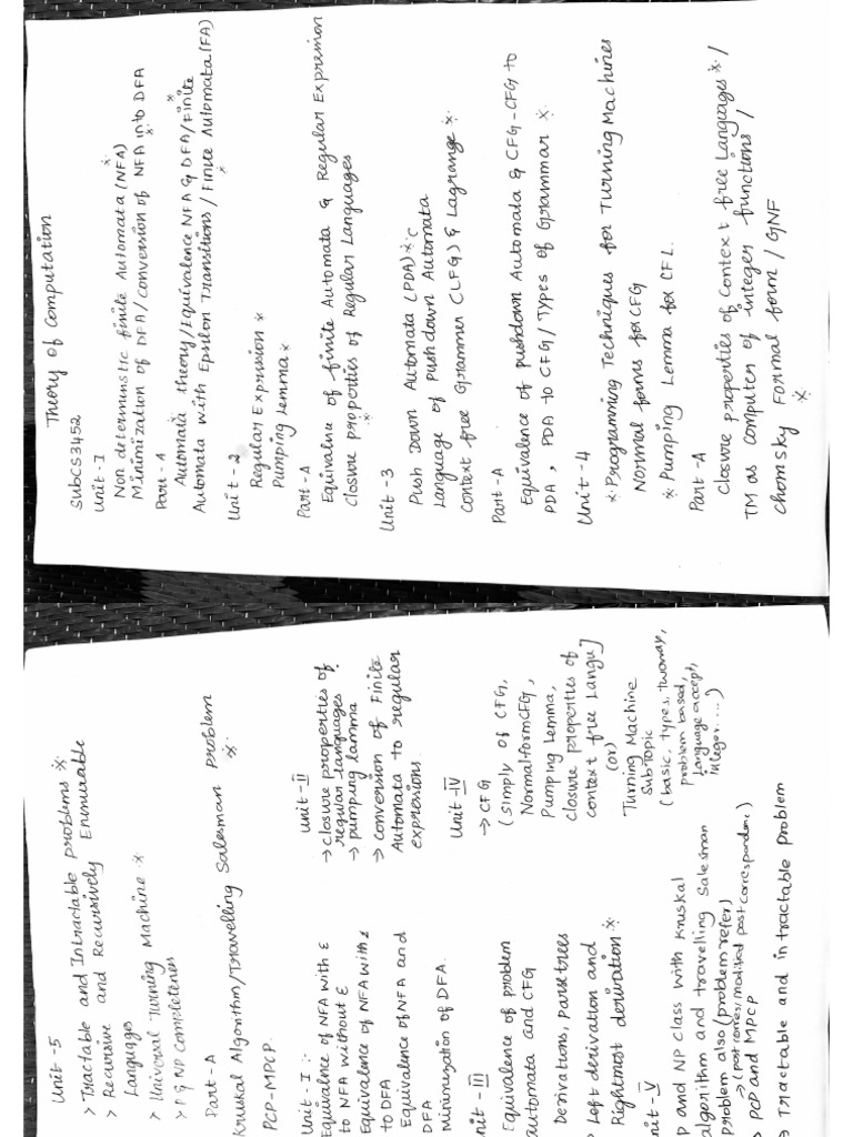 TOC Important Questions | PDF