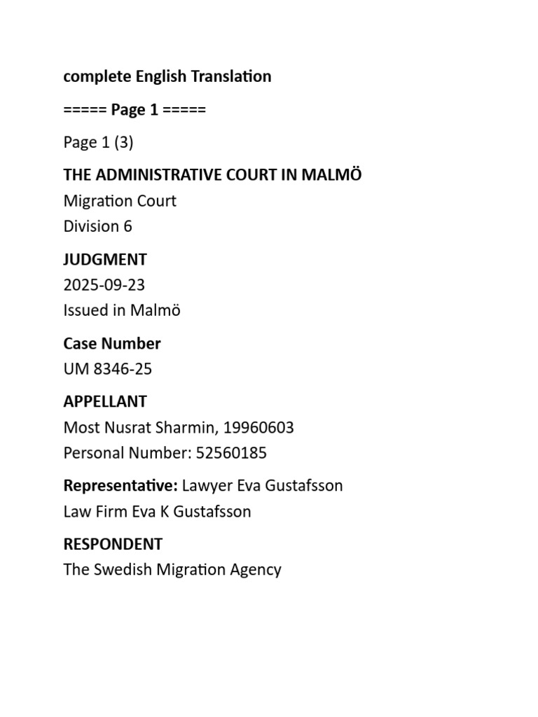 Migration Court Ruling on Residence Permit | PDF | Birth Certificate ...