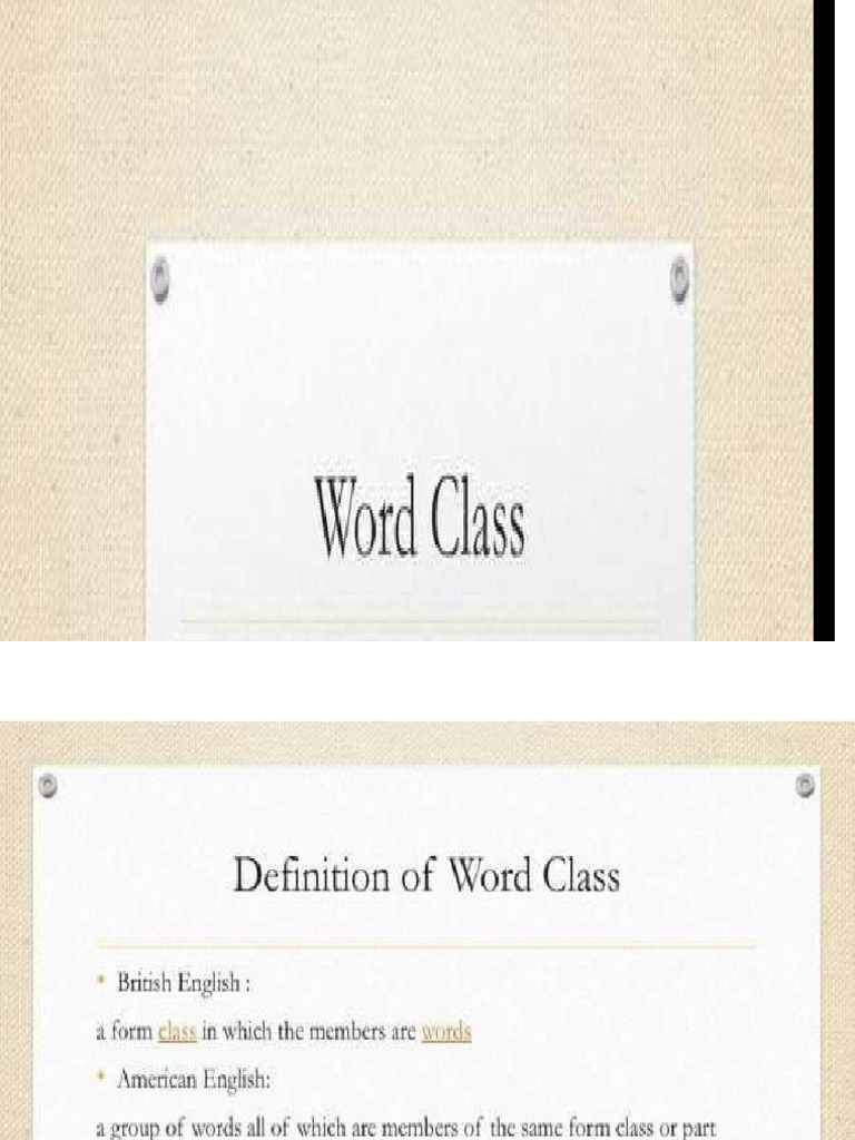 Word Classes | PDF