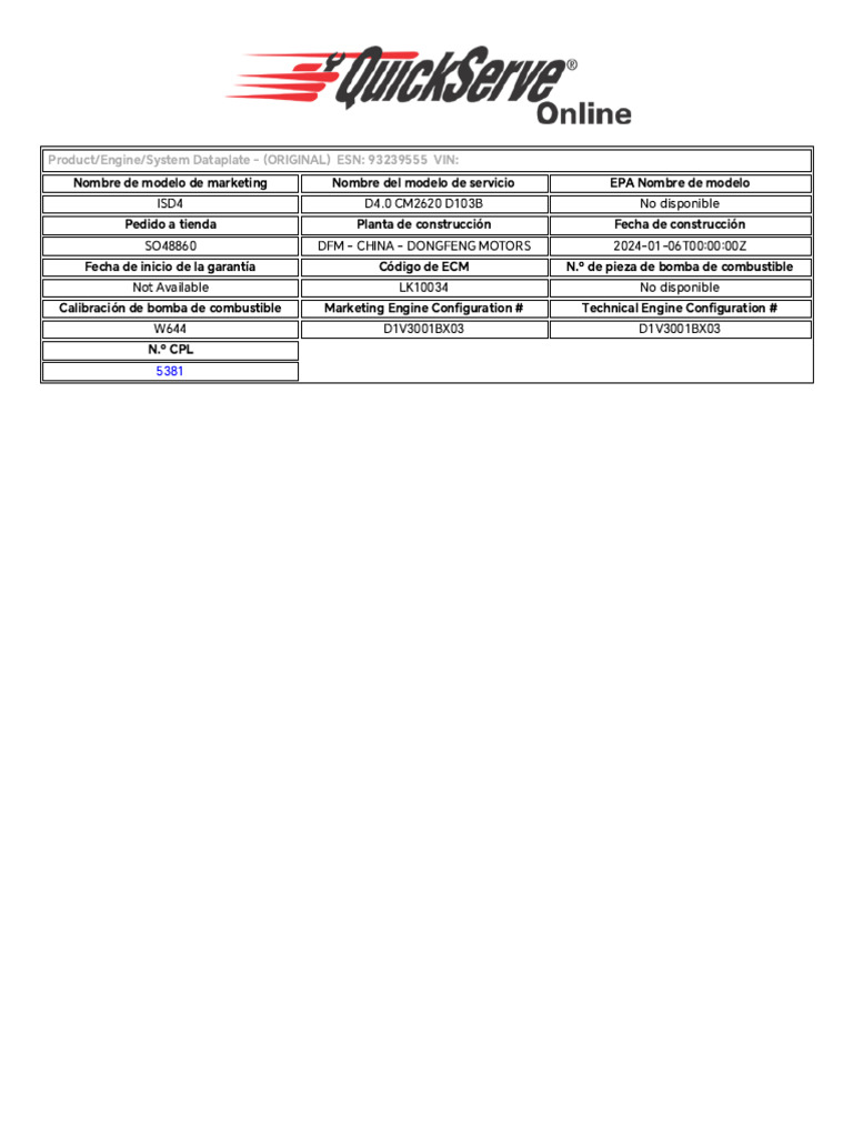 QuickServe de Cummins en Línea | PDF