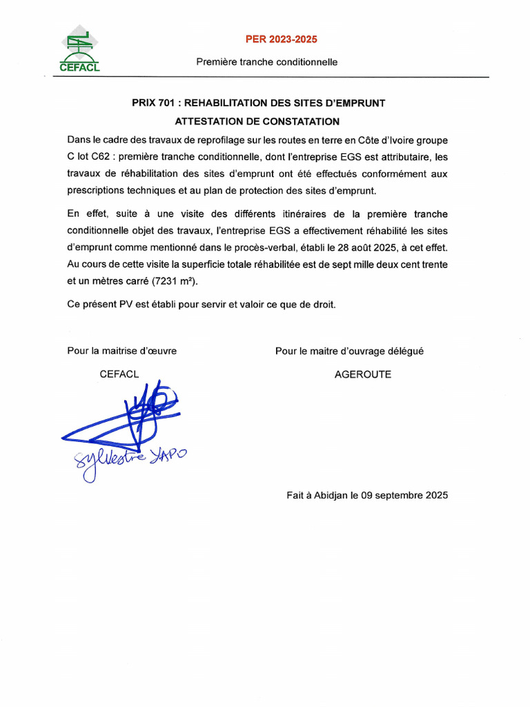 Attestation de Constatation | PDF