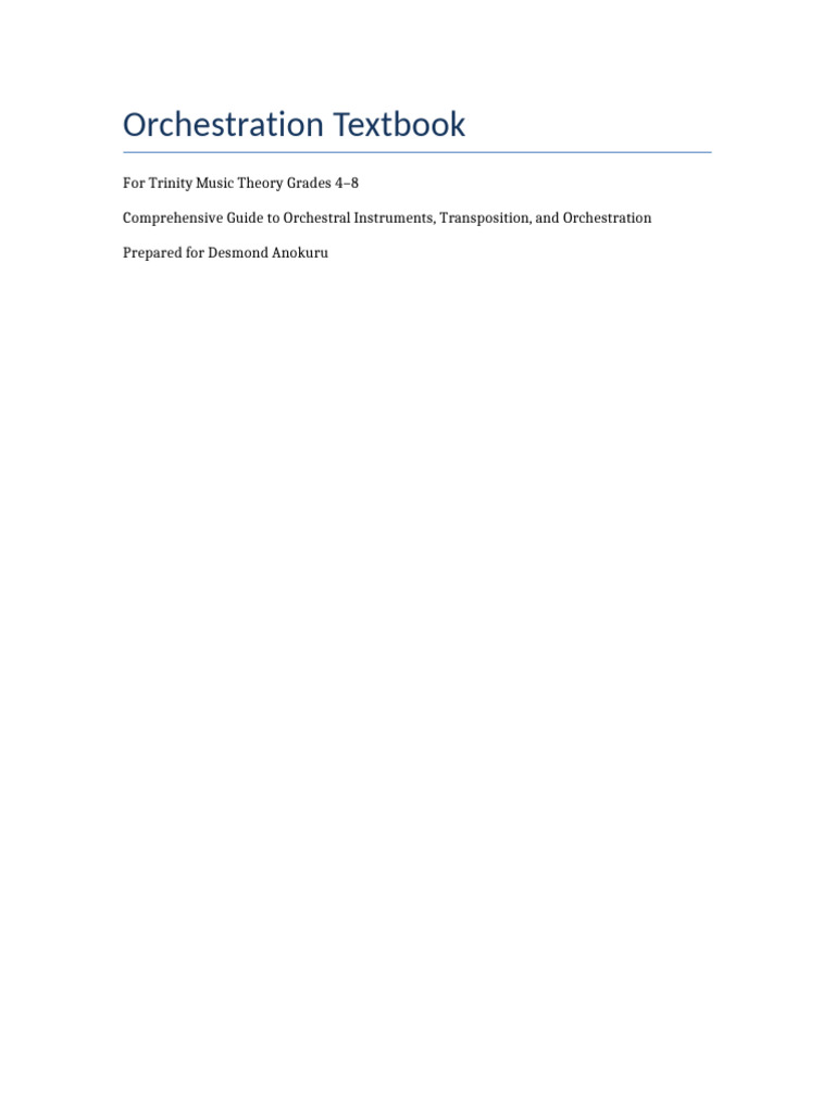 Orchestration Guide for Music Theory | PDF | Musical Instruments ...