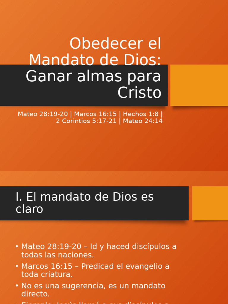 Obedecer Mandato Ganar Almas | PDF