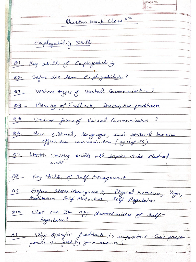 Class 9th Pat Question Bank | PDF