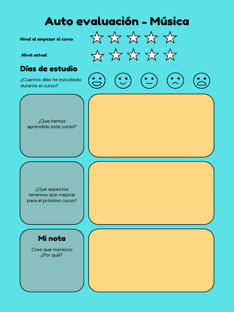 Red Yellow Green Simple Bright English Assessment PMI Self-Reflection ...