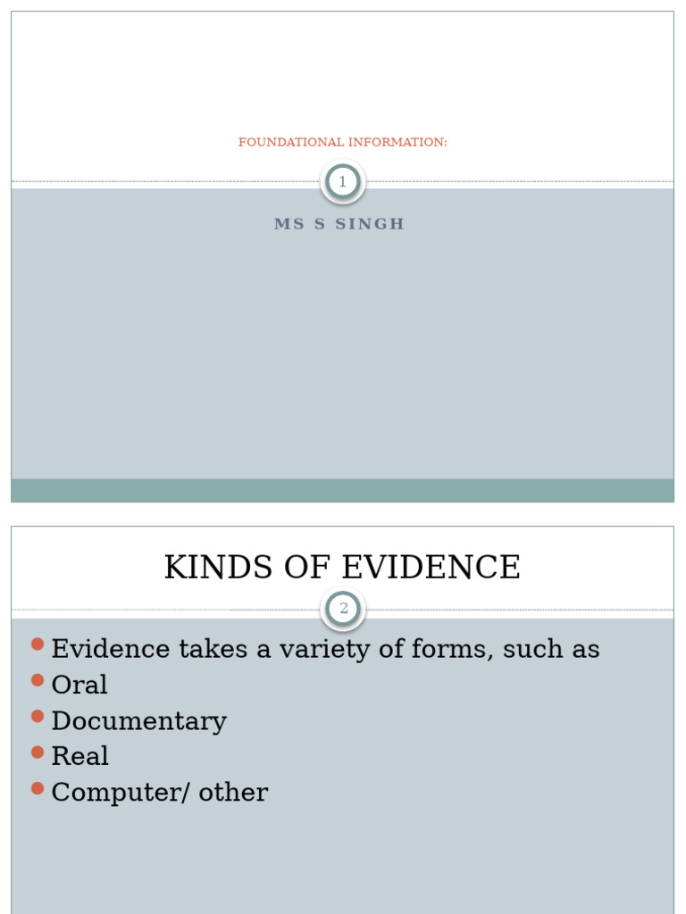 Types of Oral Evidence in Legal Proceedings | PDF | Burden Of Proof ...
