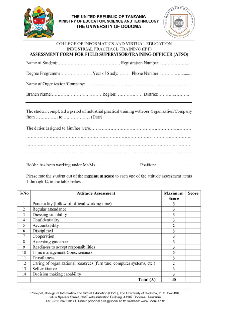Assessment Form | PDF