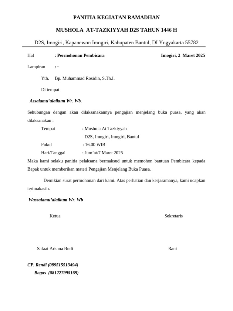 Surat Tembusan Jumat | PDF