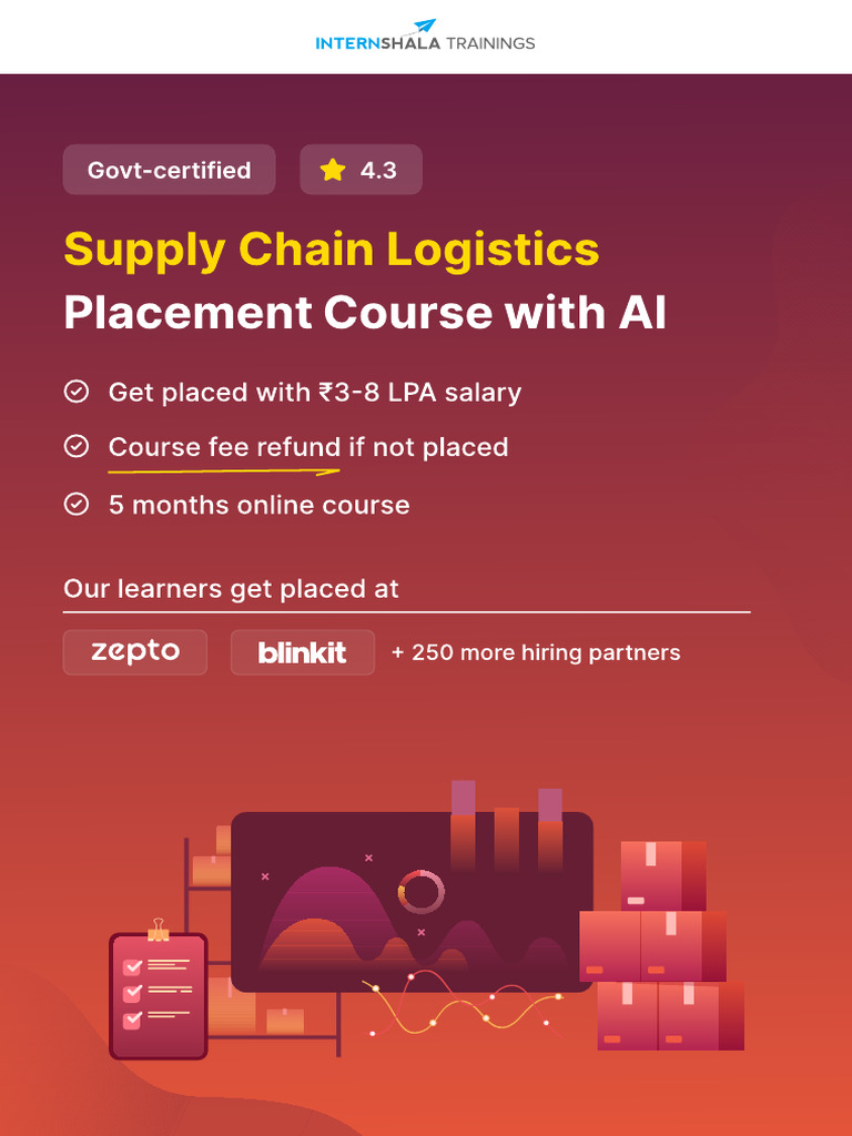 Supply Chain Logistics Placement Course | PDF | Microsoft Excel | Logistics