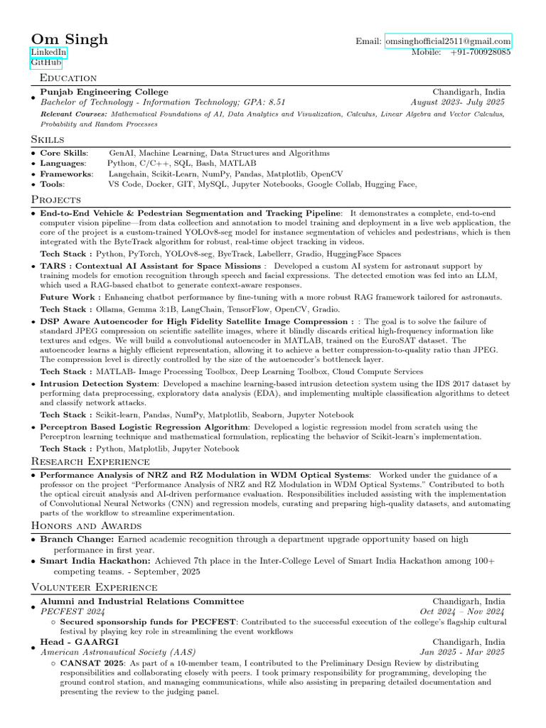 Resume Template by Anubhav | PDF | Artificial Intelligence | Intelligence (AI) & Semantics