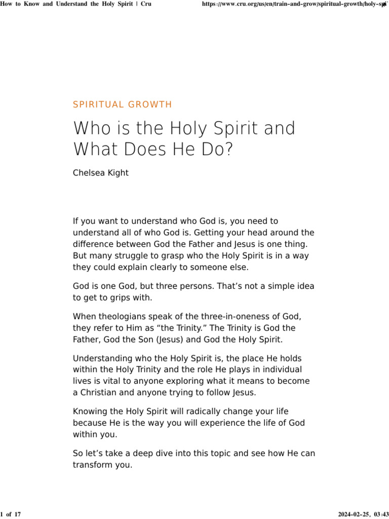 Understanding the Holy Spirit's Role | PDF | Jesus | Holy Spirit