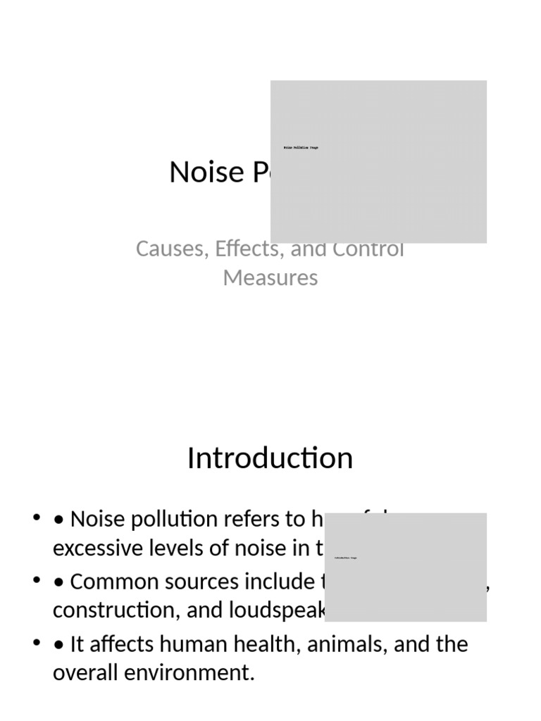 Noise Pollution PPT With Photos | PDF