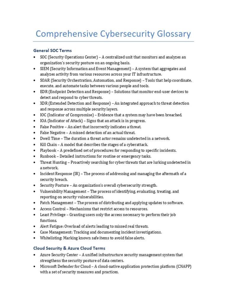 Cybersecurity Glossary Complete PDF | PDF | Security | Computer Security
