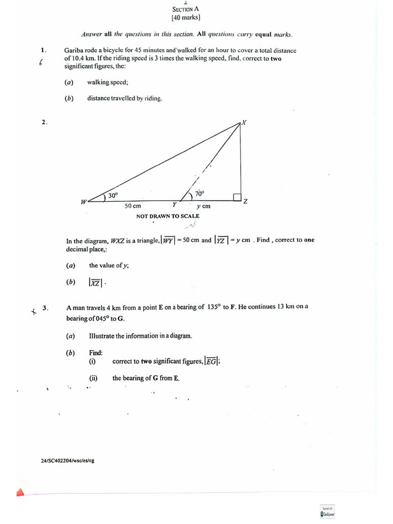 Core Maths Wassce 2024 | PDF