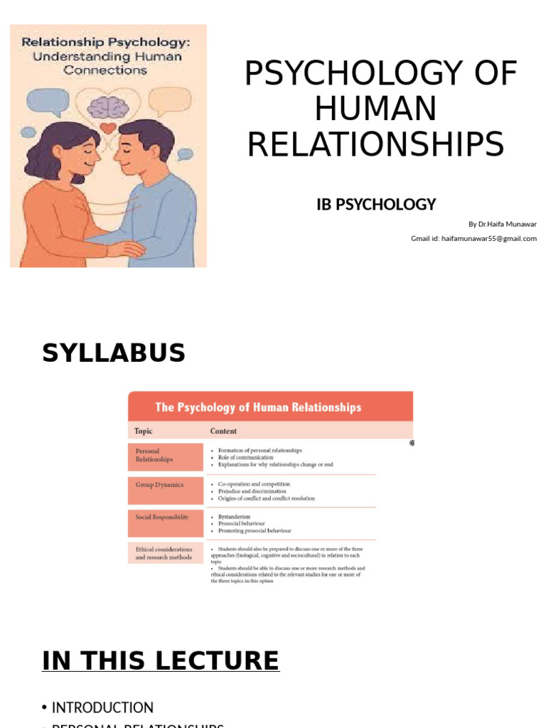 Psychology of Human Relationships | PDF | Intimate Relationships ...