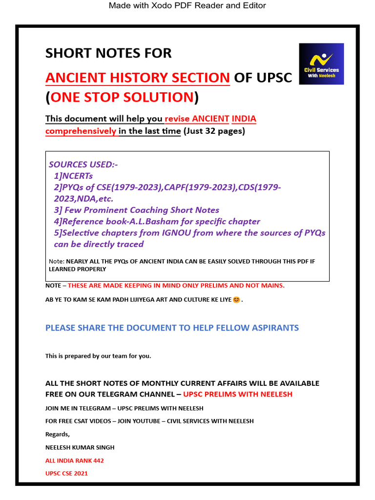 ANCIENT HISTORY Handwritten Notes | PDF