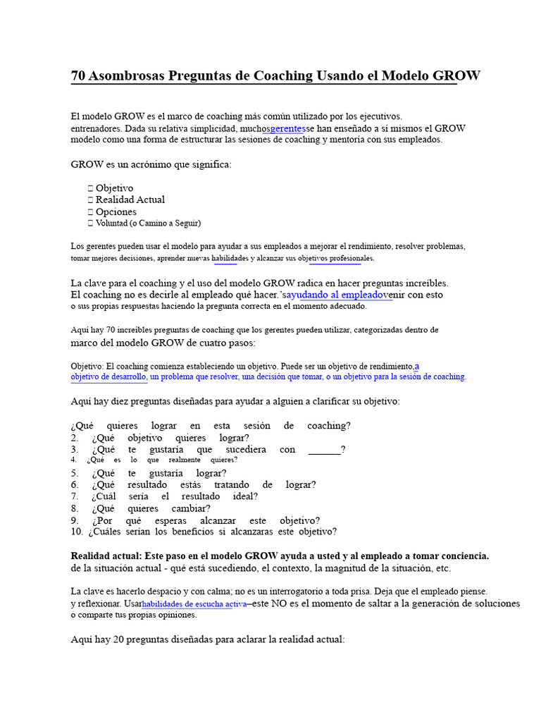 283322528-70-Preguntas de Coaching Asombrosas Usando el Modelo GROW.docx | PDF
