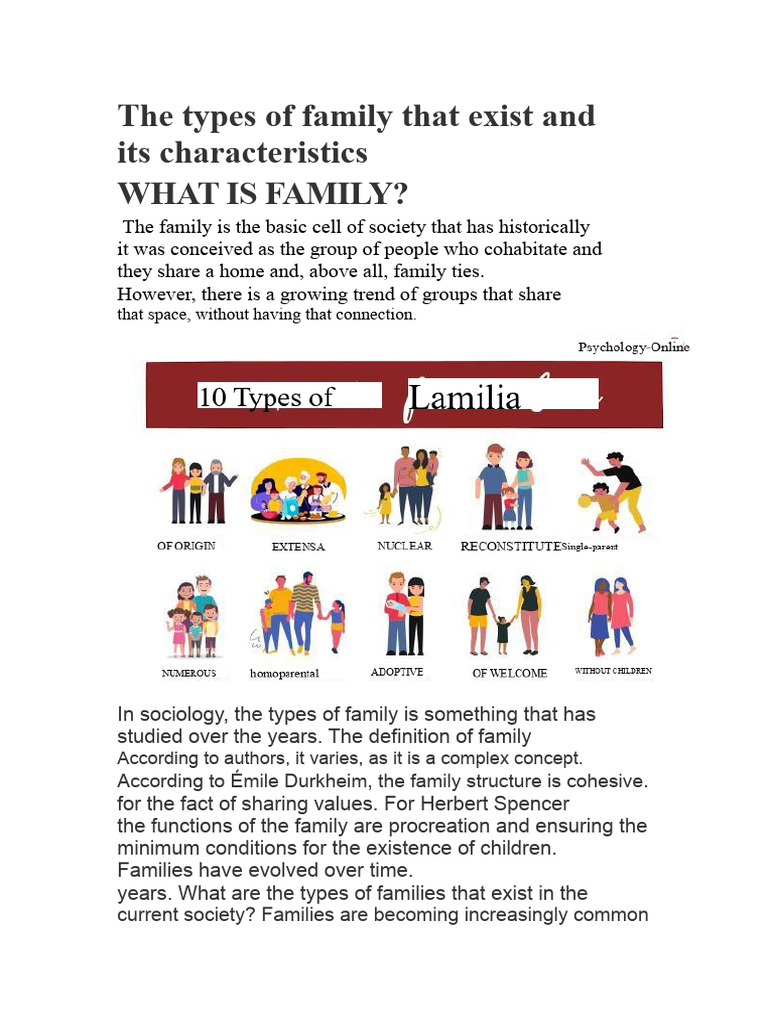 The Types of Families That Exist and Their Characteristics | PDF ...