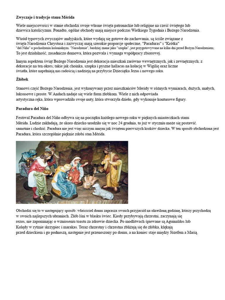 Zwyczaje I Tradycje Stanu Mérida | PDF
