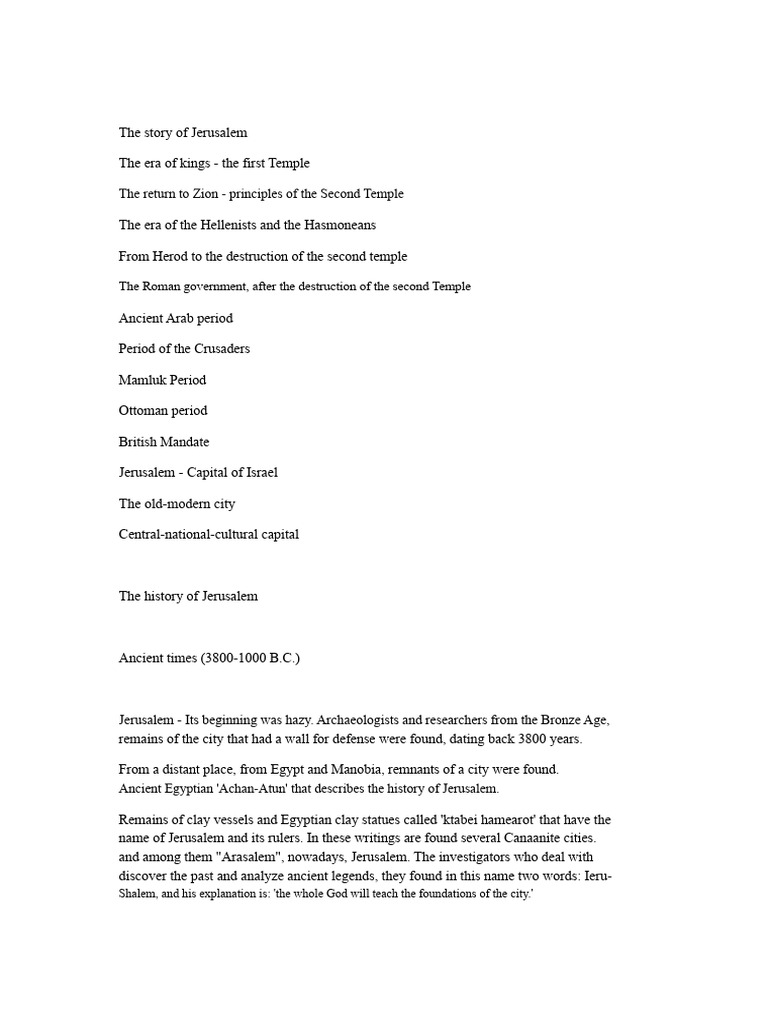 History of Jerusalem: Key Eras Explained | PDF | Jerusalem | Second Temple