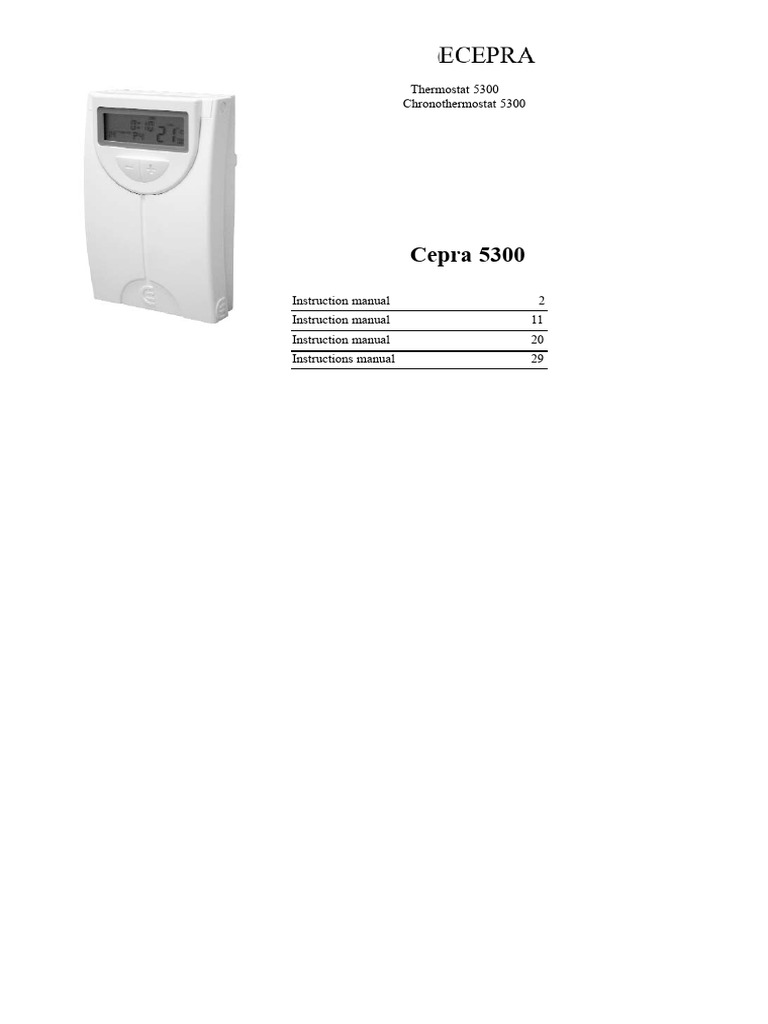 CEPRA Manual 5300 | PDF | Thermostat | Building Automation