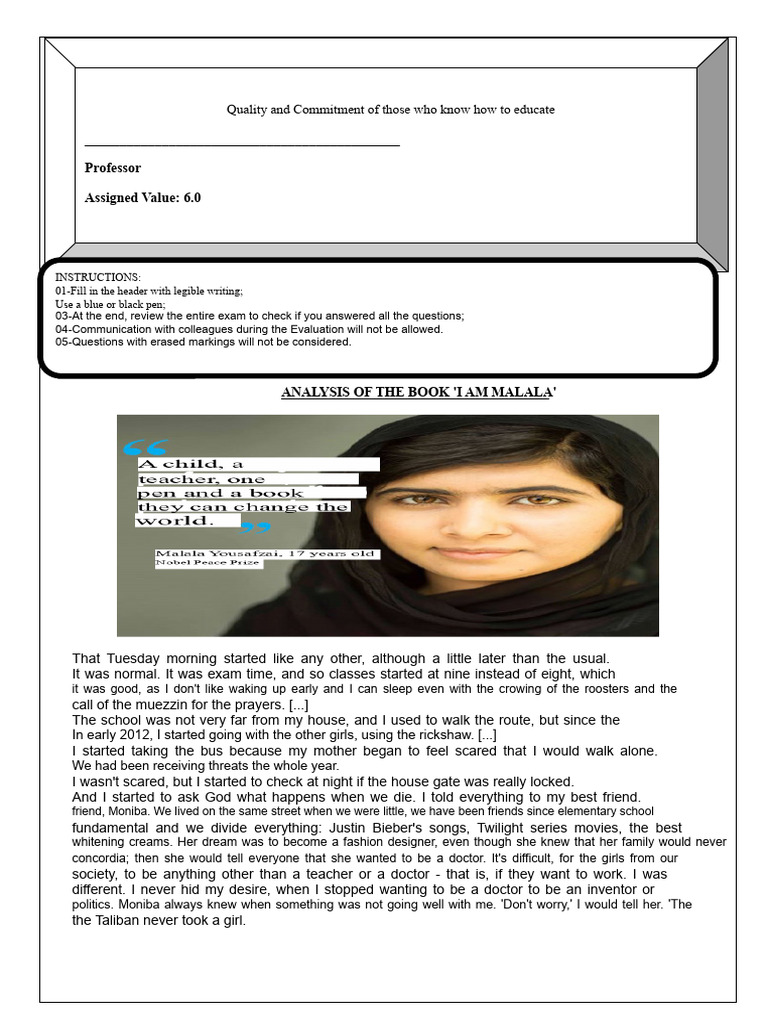 Malala's Journey: Education and Resistance | PDF | Malala Yousafzai | Hijab