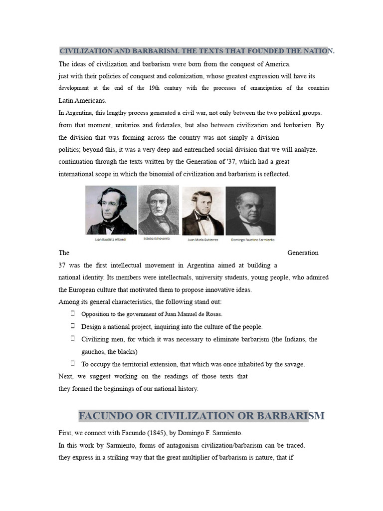TP Civilization and Barbarism | PDF