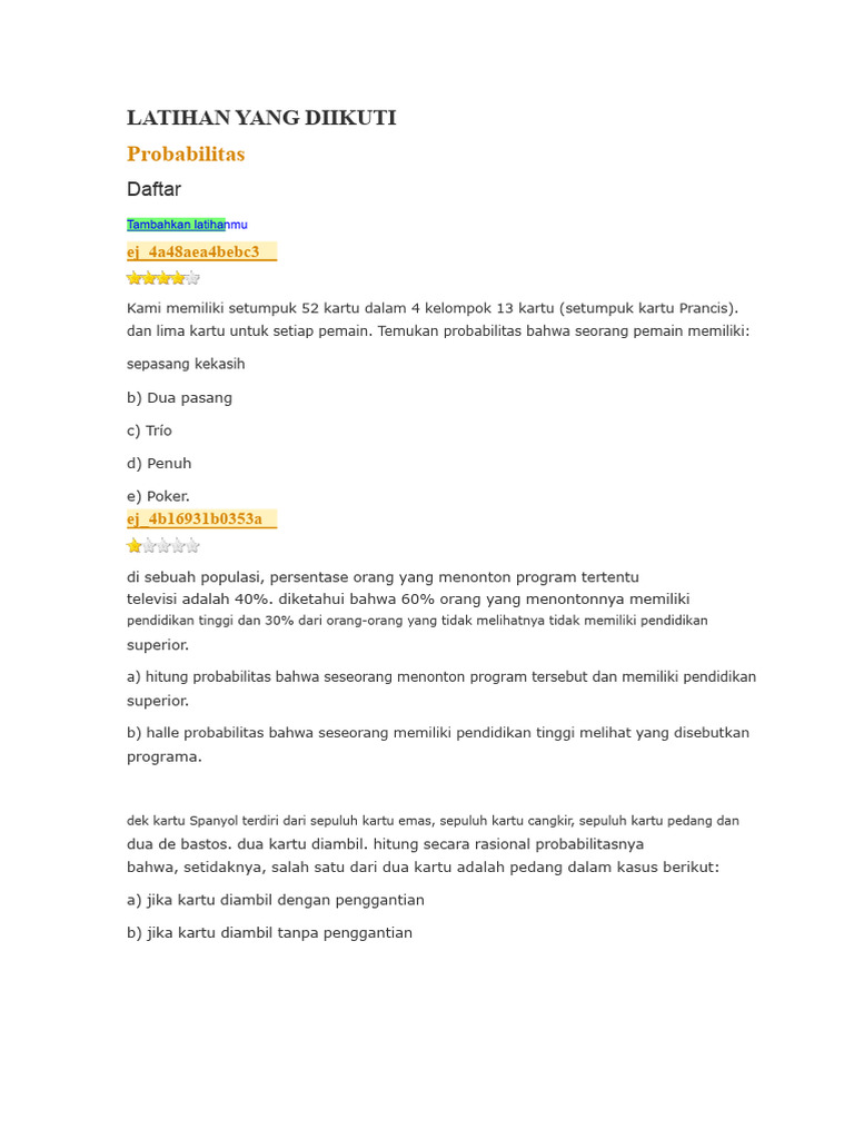 Latihan Yang Diselesaikan | PDF