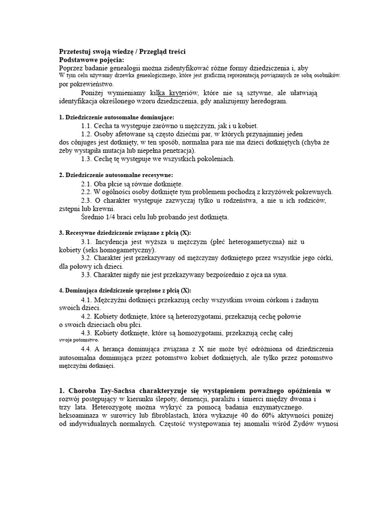 Schemat Genetyki Mendla | PDF
